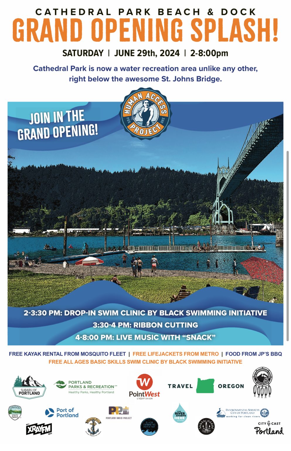 Cathedral Park Dock Grand Opening Party! Saturday, June 29th ...